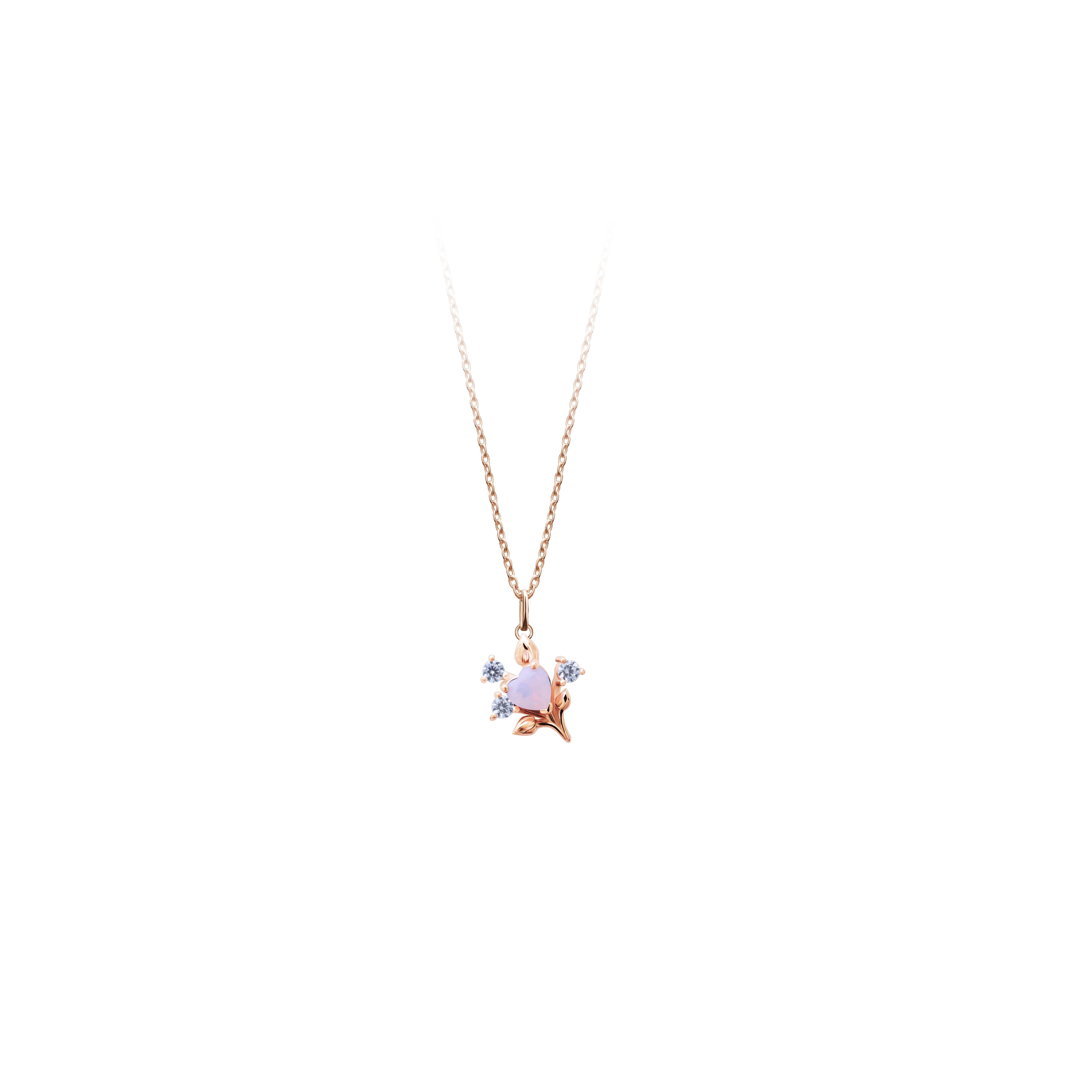 Guanyin Heart Bouquet Pink Gold Necklace – RAVIPA