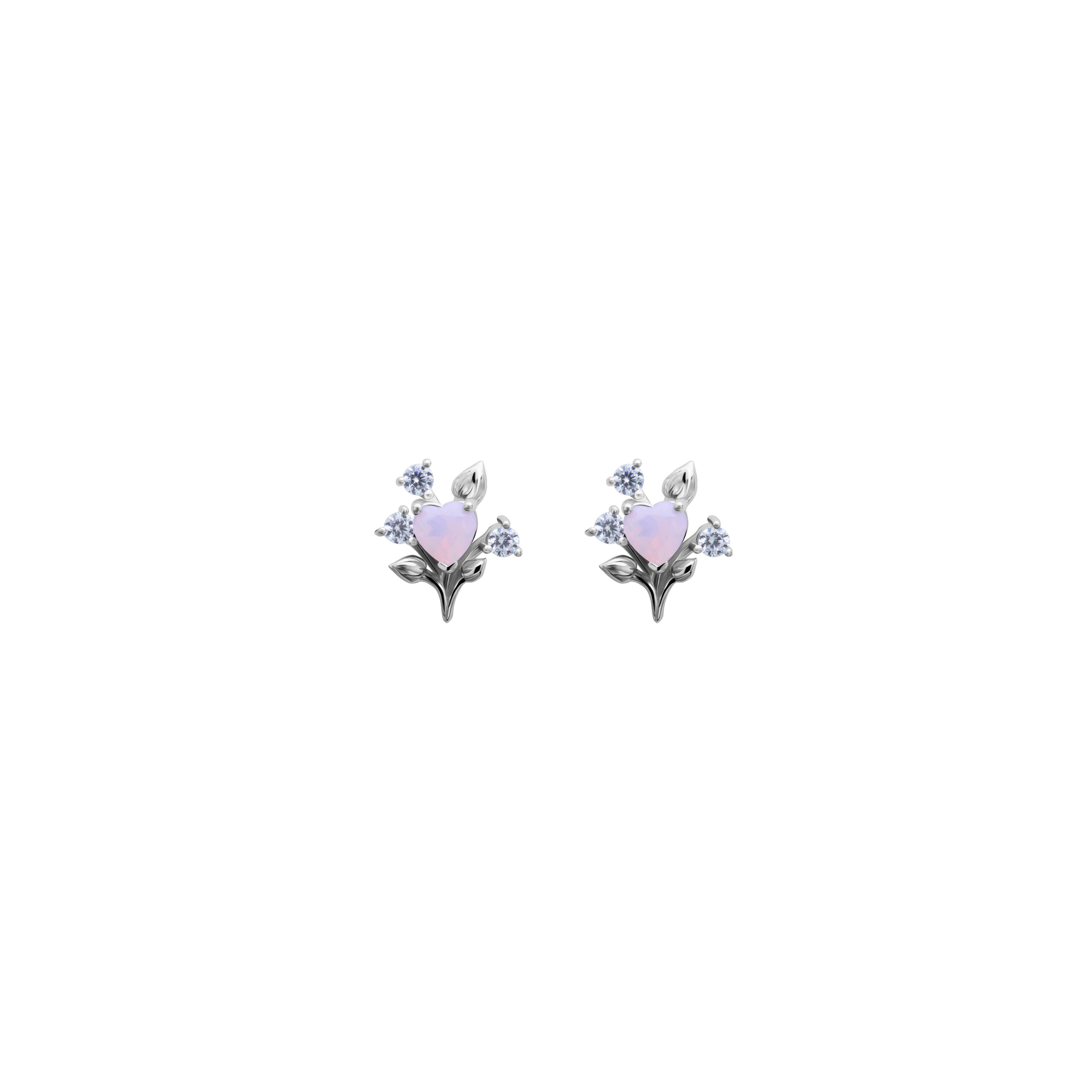 Guanyin Heart Bouquet Silver Studs – RAVIPA