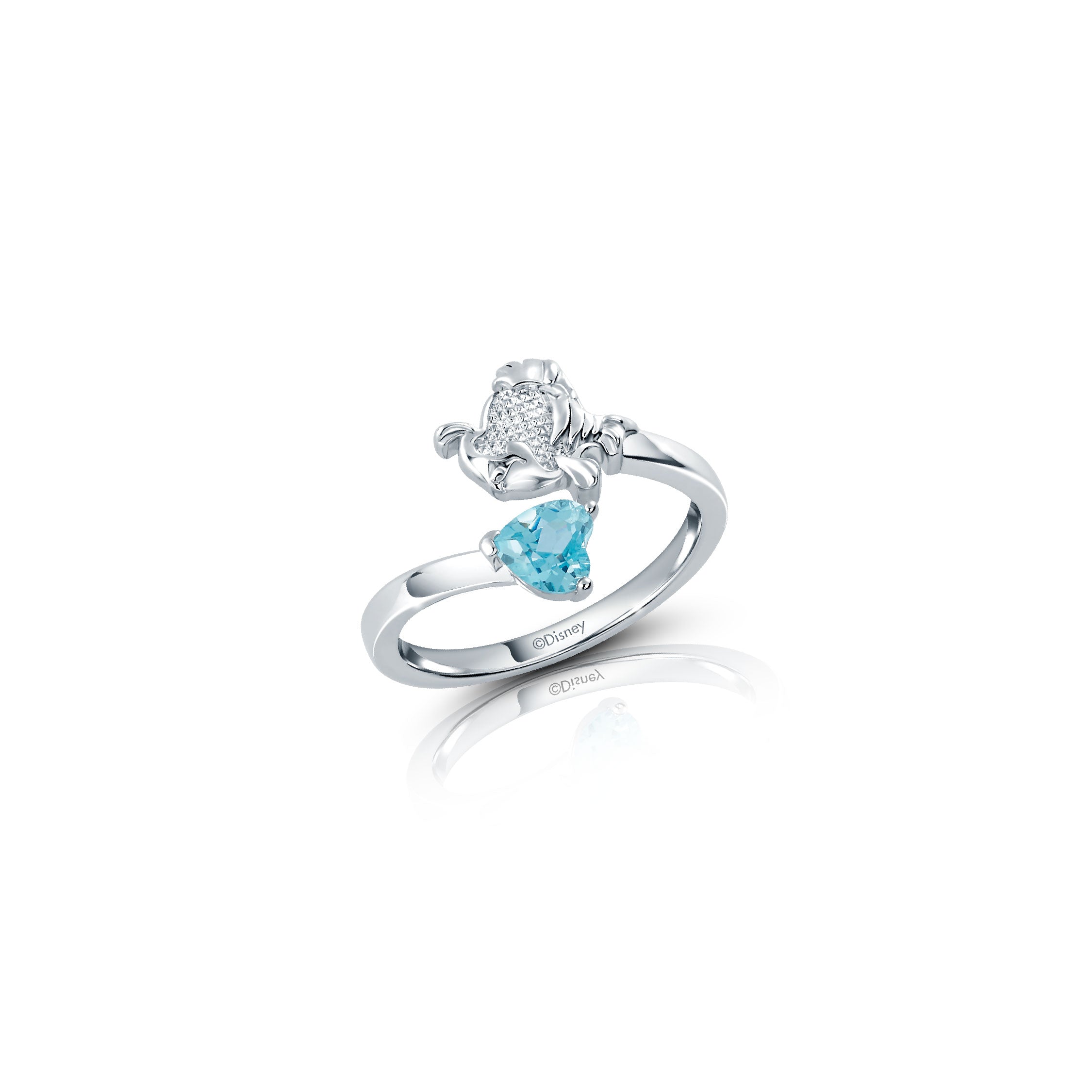 The Little Mermaid Silver Flounder Diamond Ring – RAVIPA