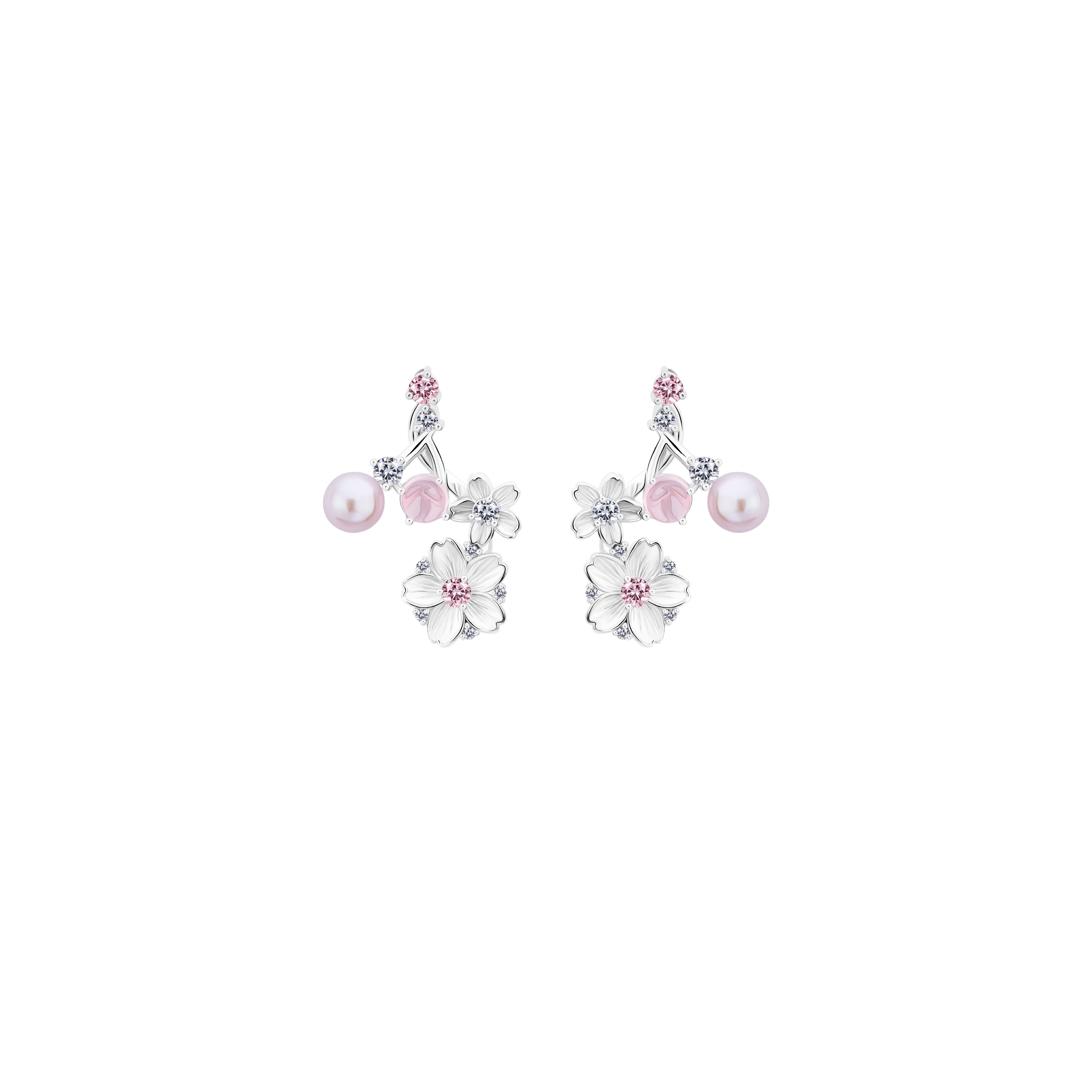 Blooming Sakura and Pink Pearl Earrings – RAVIPA