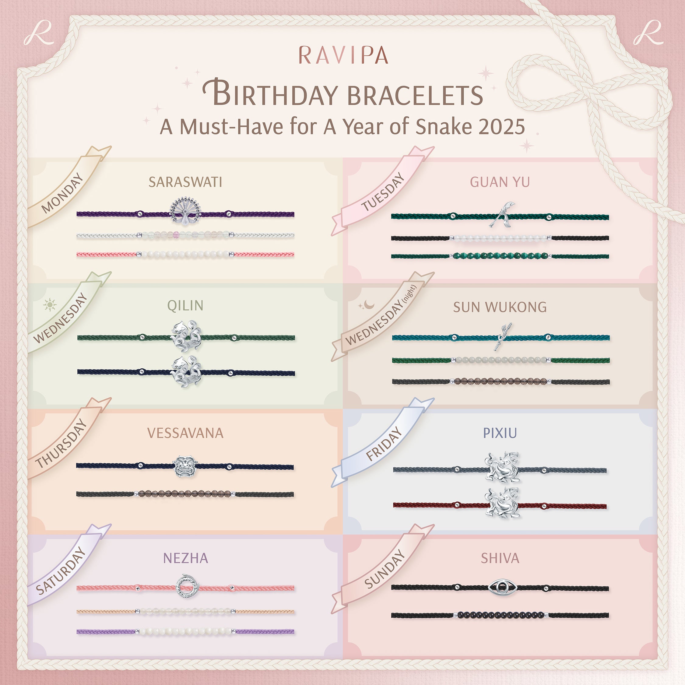 Must-Have for A Year of Snake: 2025 Birthday Bracelets – RAVIPA