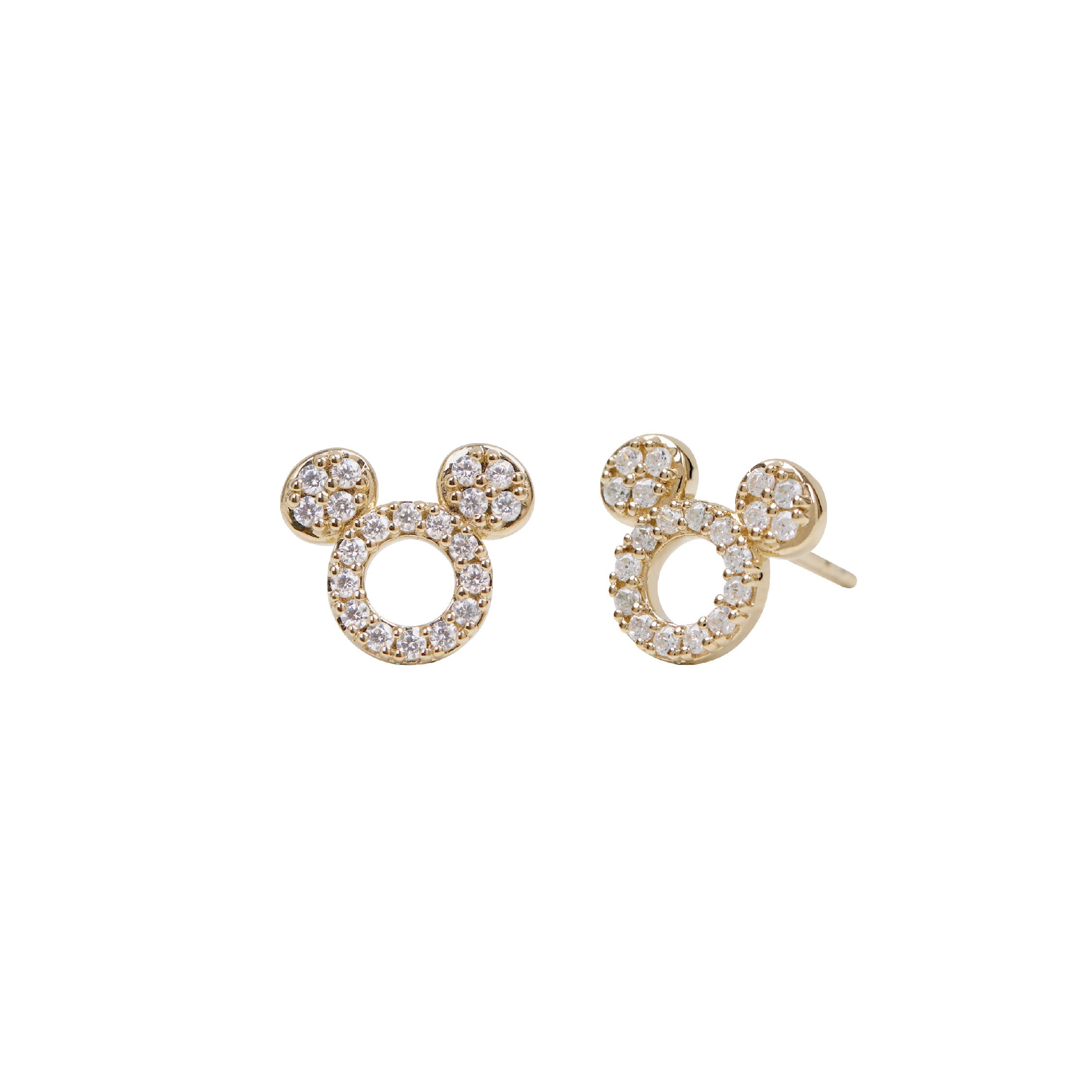 Mickey Mouse Gold Diamond Studs – RAVIPA
