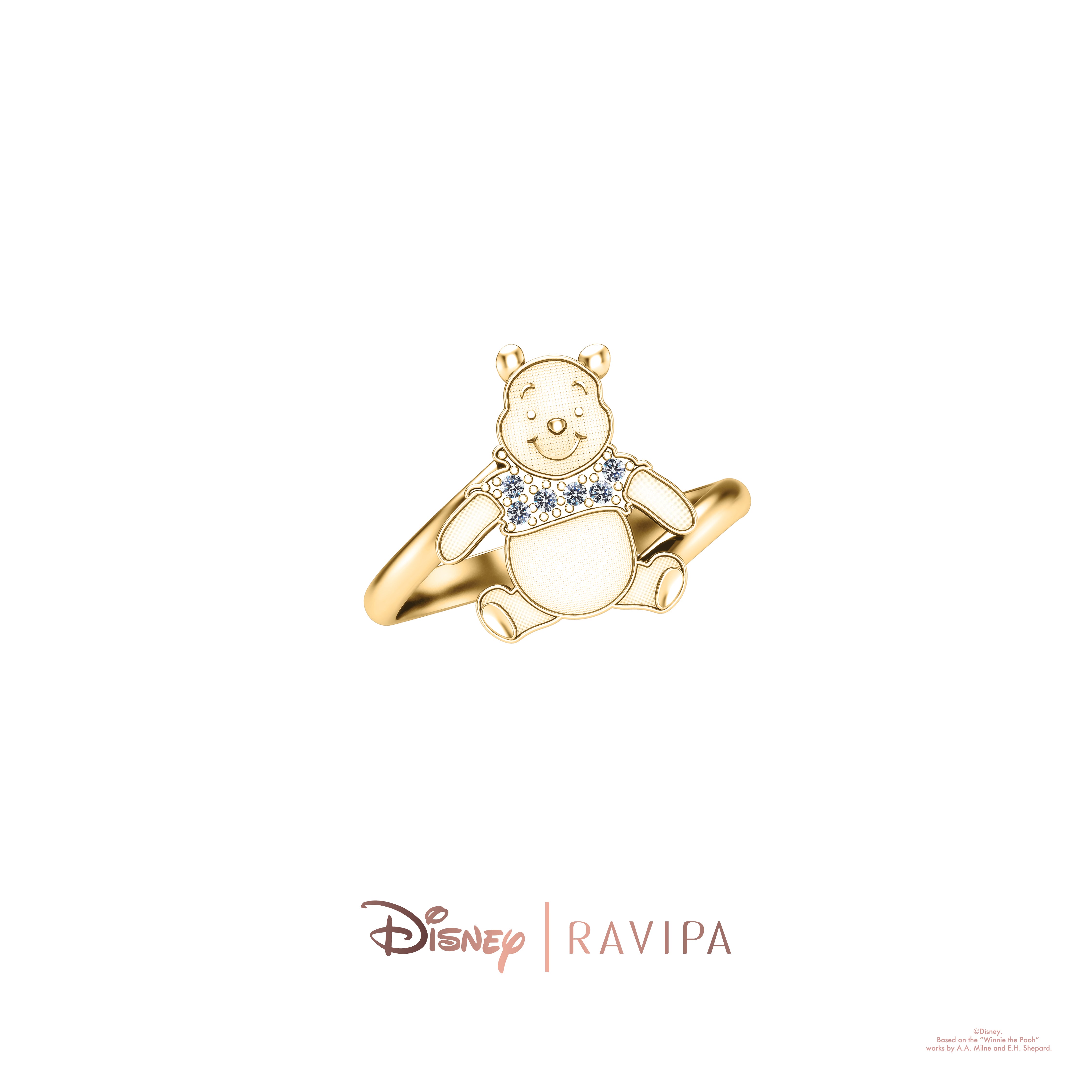Gold Winnie the Pooh Signature Ring – RAVIPA