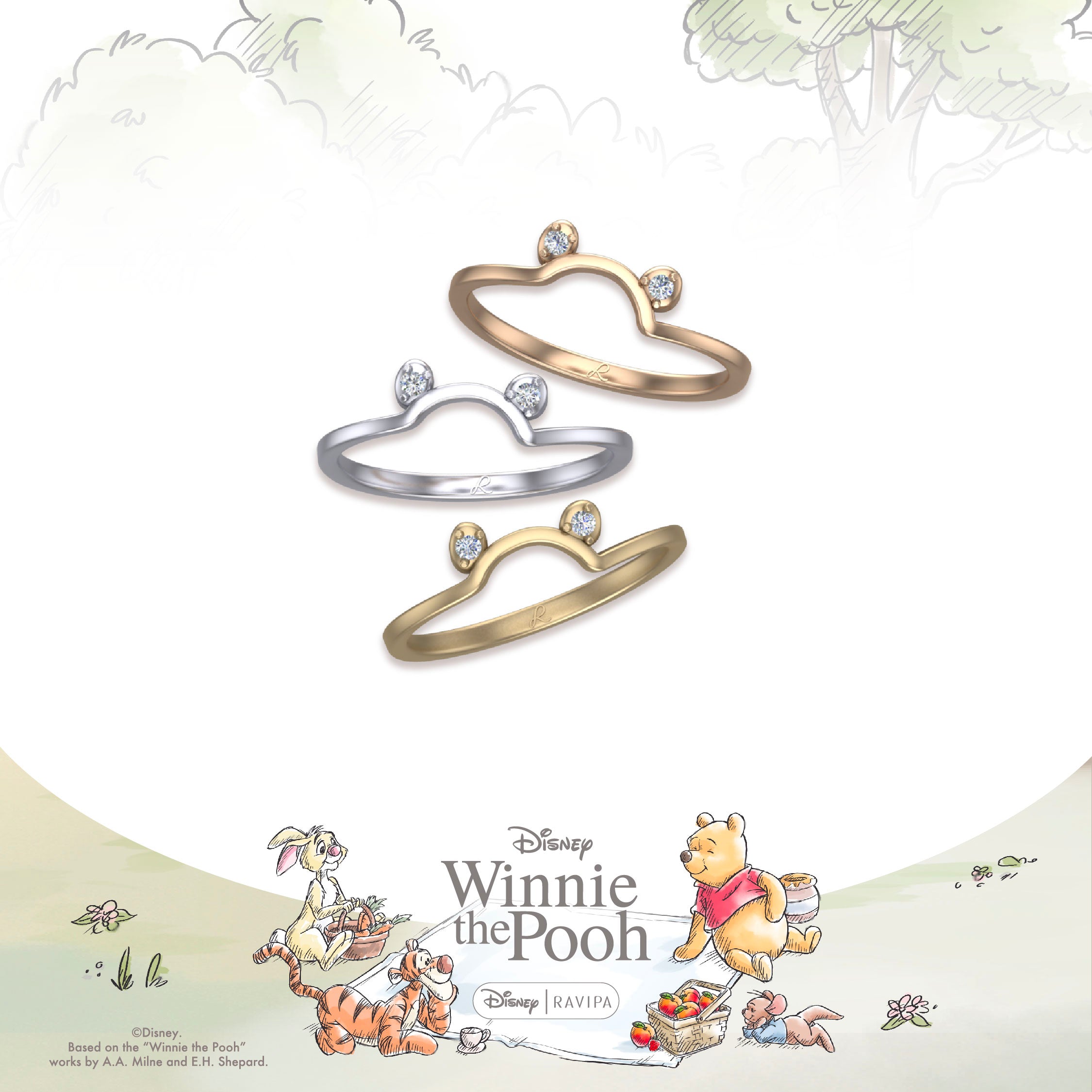 Gold Winnie the Pooh Classic Ring – RAVIPA