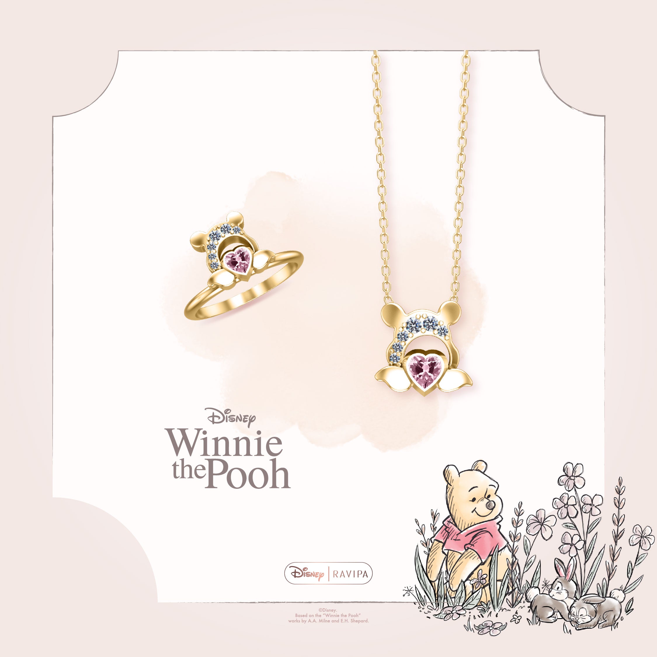 Gold The love of Winnie the Pooh Ring – RAVIPA