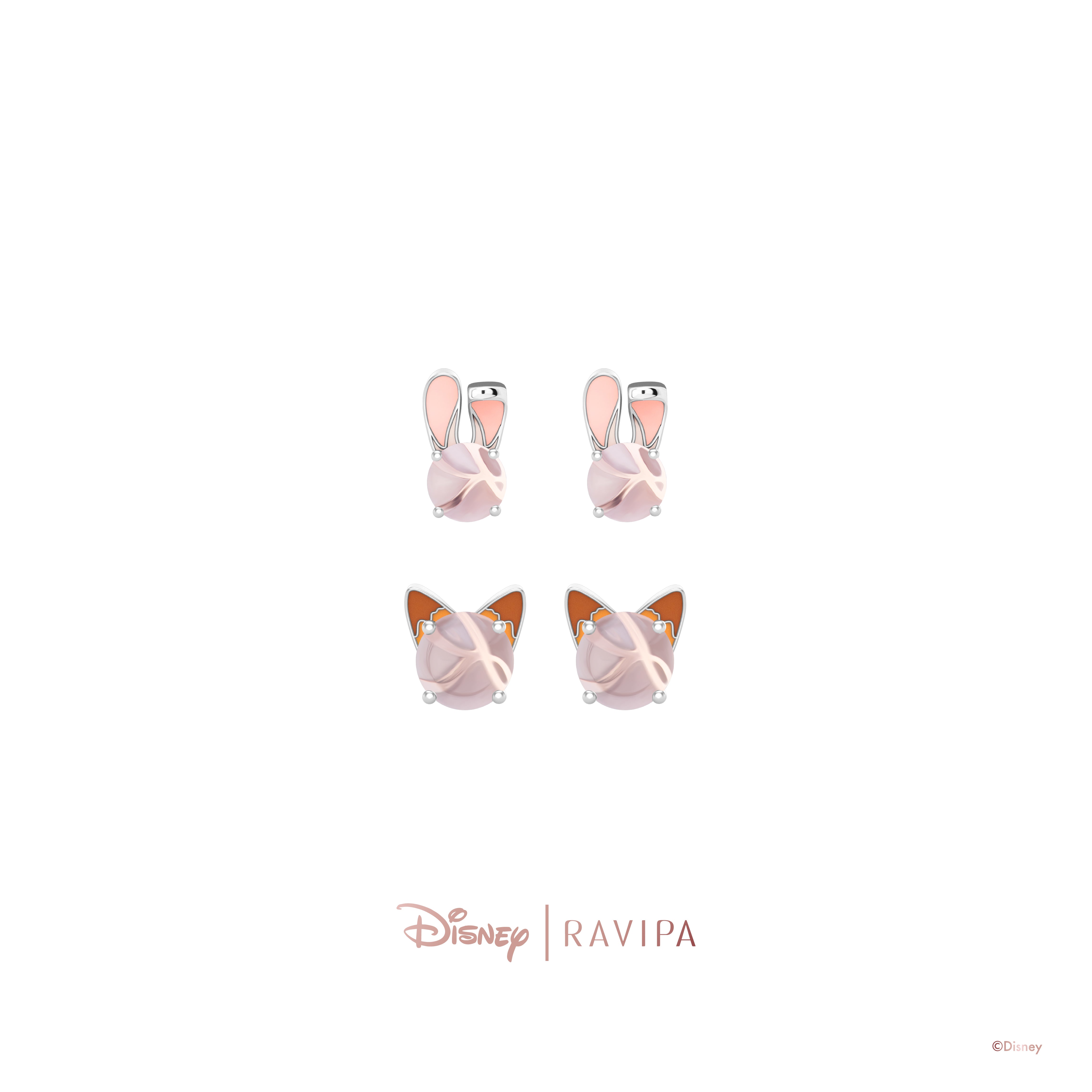 Disney Zootopia Nick Ears and Citrine & Judy Ears and Cherry Quartz St ...